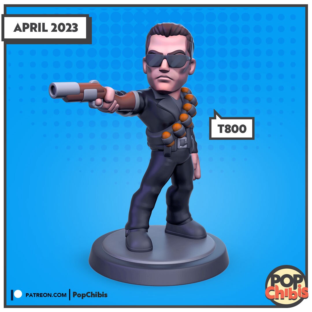 T800 Terminator Chibi| KS | 75mm Scale | Pop Minis | Pop Chibis | Resin ...
