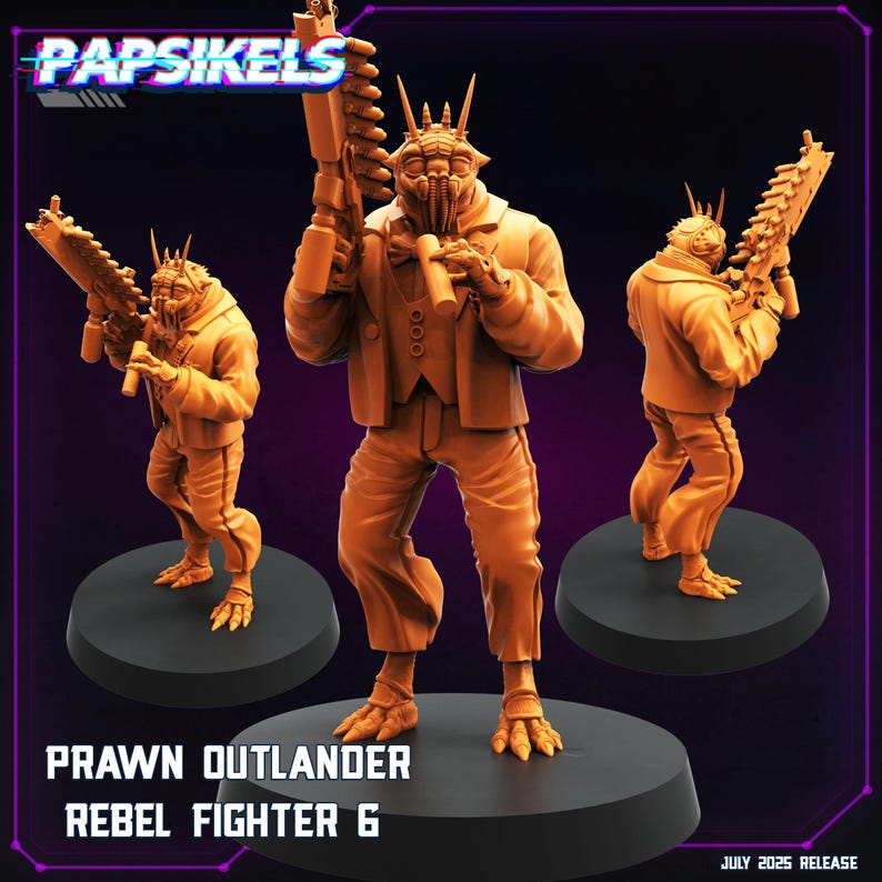 Cyberpunk Prawn Outlander Miniature: District 9 Rebel Fighter, 28/32mm ...