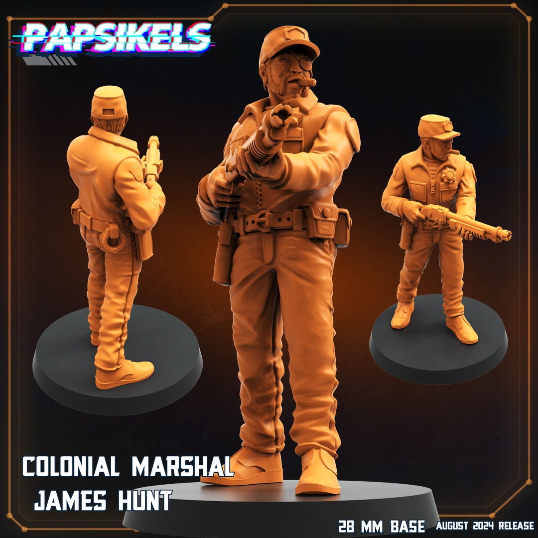 Aliens Vs Humans, Colonial Marshal James Hunt, Papsikels, 32mm Mini - Etsy