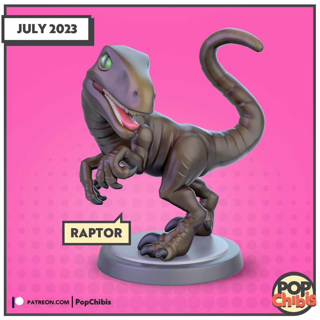 Jurassic Park - Raptor Chibi | KS | 75mm Scale | Pop Minis | Pop Chibis ...