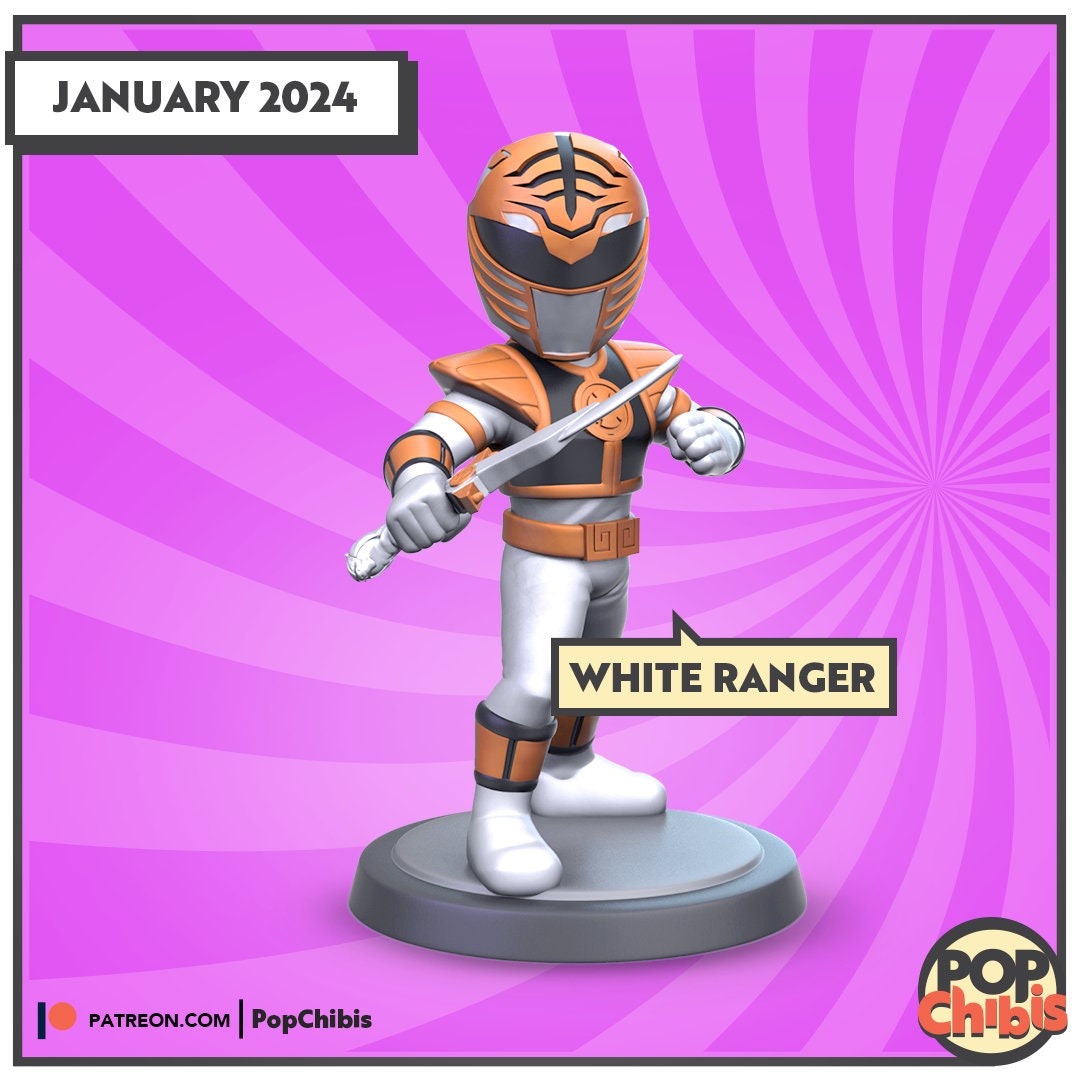 Power Rangers - White Ranger Chibi | KS | 75mm Scale | Pop Minis | Pop ...