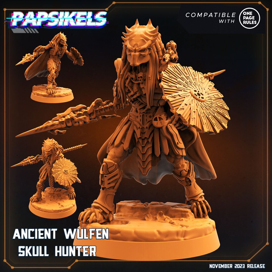 Skull Hunters One Page Rule Army Ancient Wulfen Skull Hunter, Papsikels ...