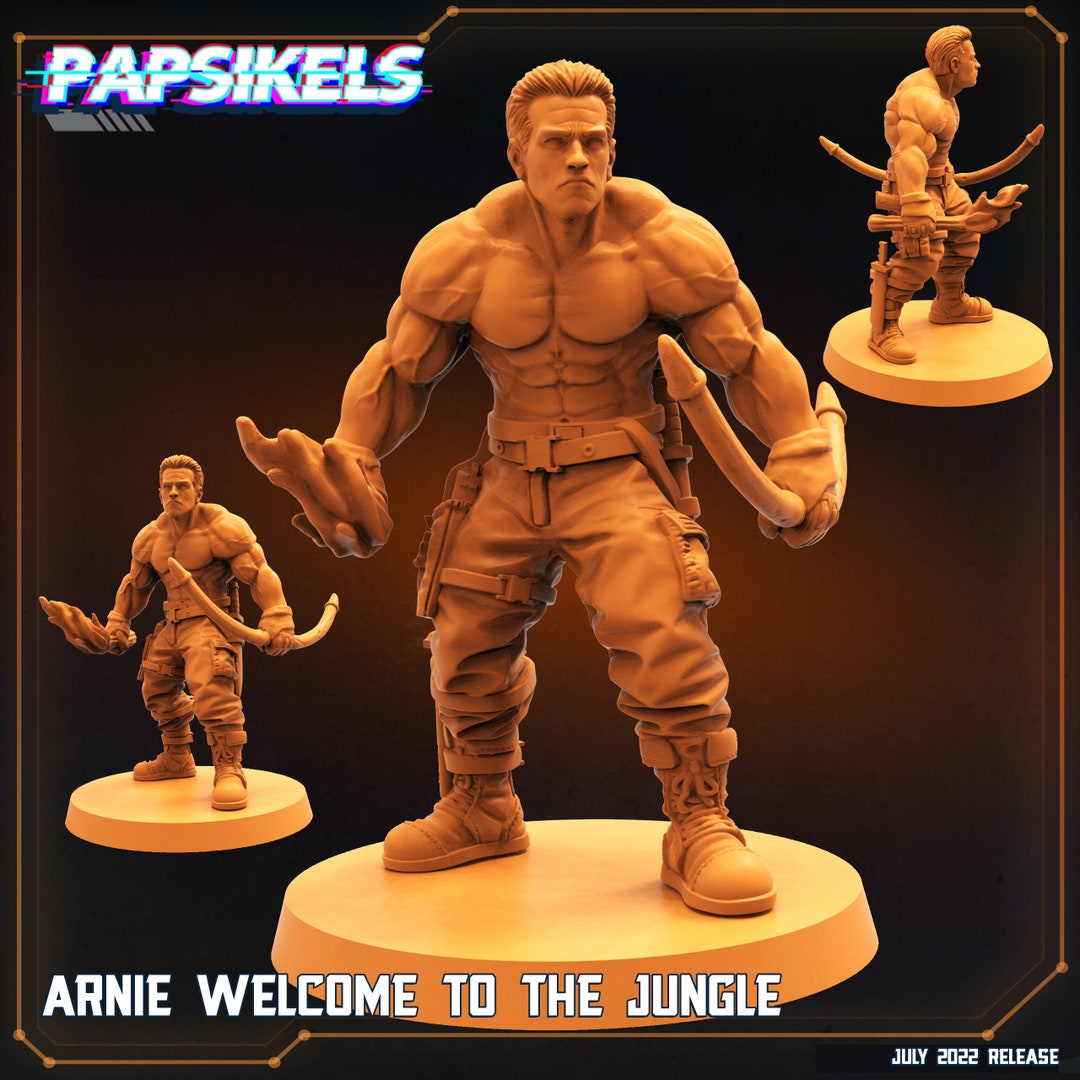 Arnie Welcome to the Jungle Skull Hunter Miniature - 32mm Resin Fantasy ...