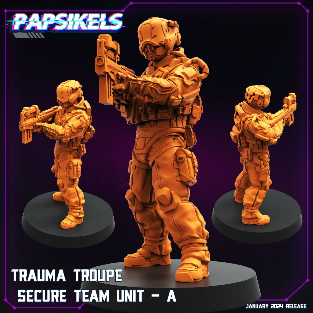 Cyberpunk Trauma Troupe Secure Team Units 32mm Miniature for RPG, Anime ...
