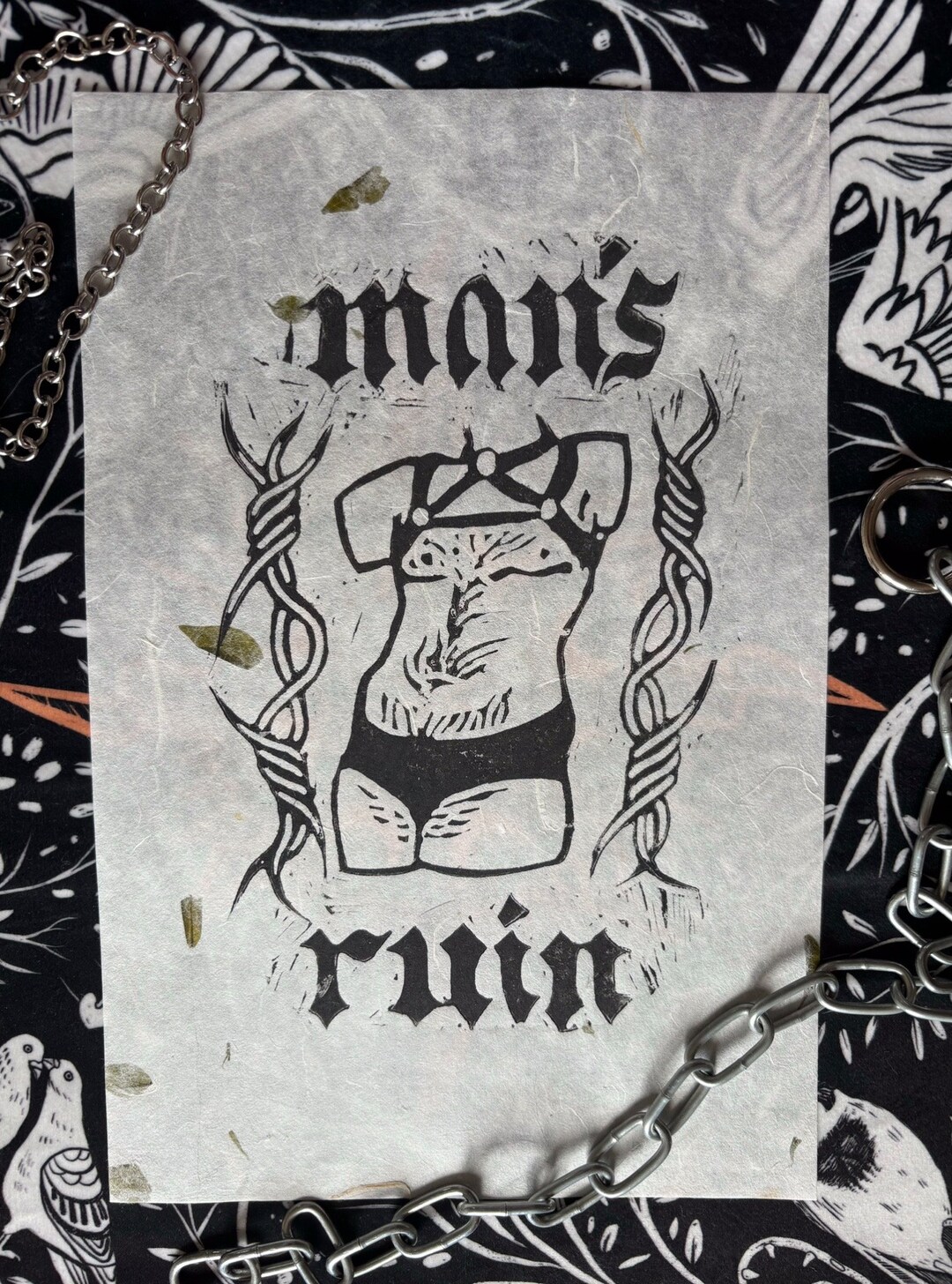 Man’s Ruin Trans Handmade Linocut Print (A4) - Etsy