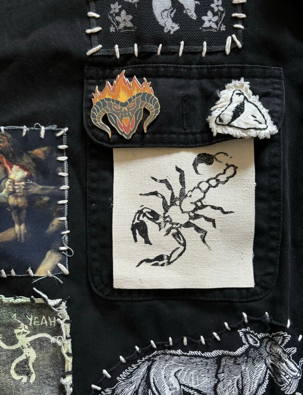 Scorpion Handmade Linocut Patch - Etsy