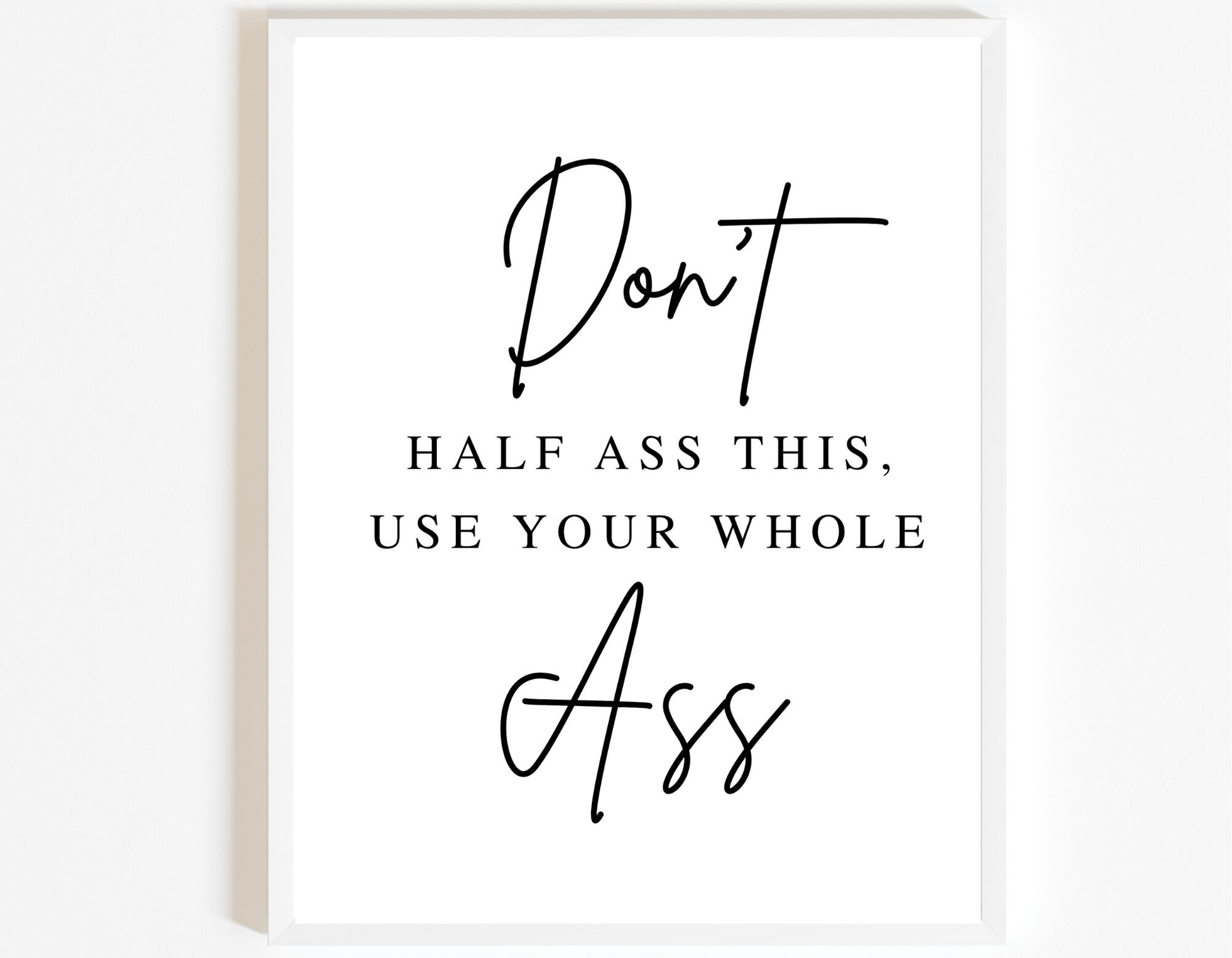 Don't Half Ass This // Motivational Gym Sign // Workout Room Sign ...