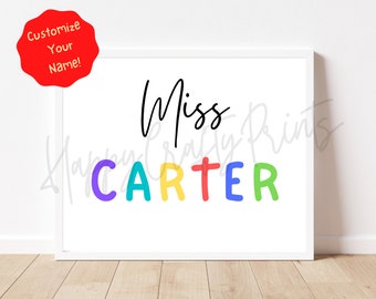 Teacher Sign Miss - Etsy