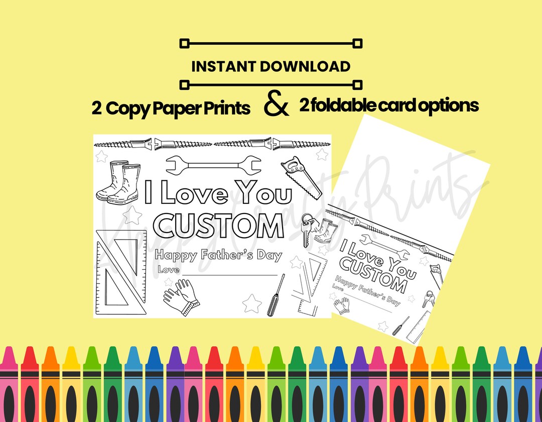 Tarjeta imprimible del Día del Padre PERSONALIZADA / Tarjeta plana ...