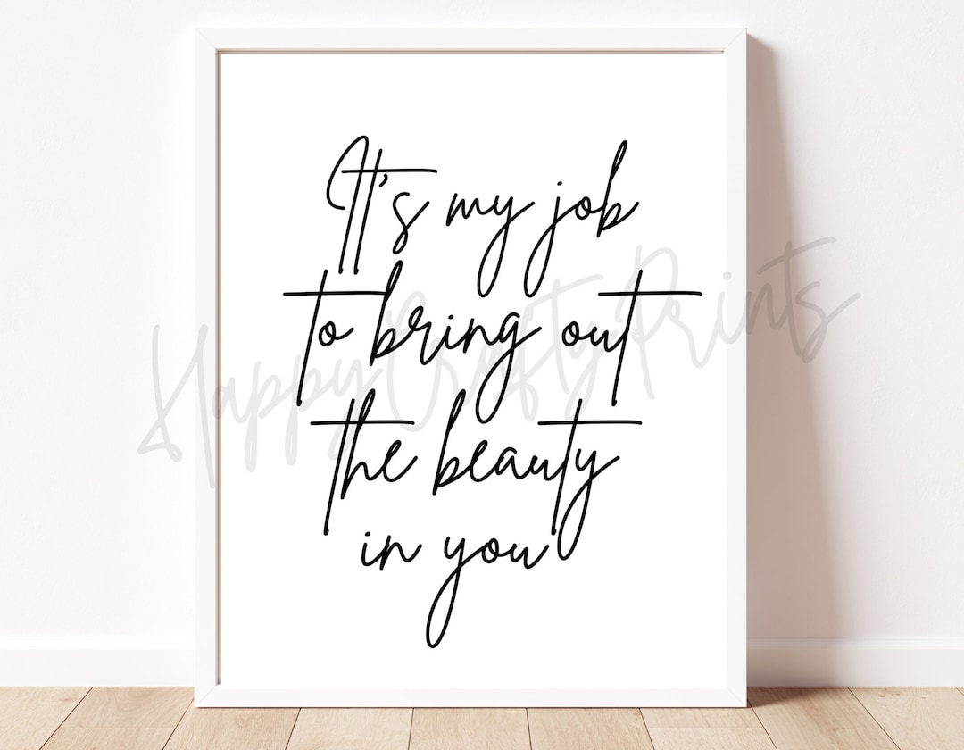 Beauty Sign // Hairstylist Printable// Cosmetology Decor // Positive ...