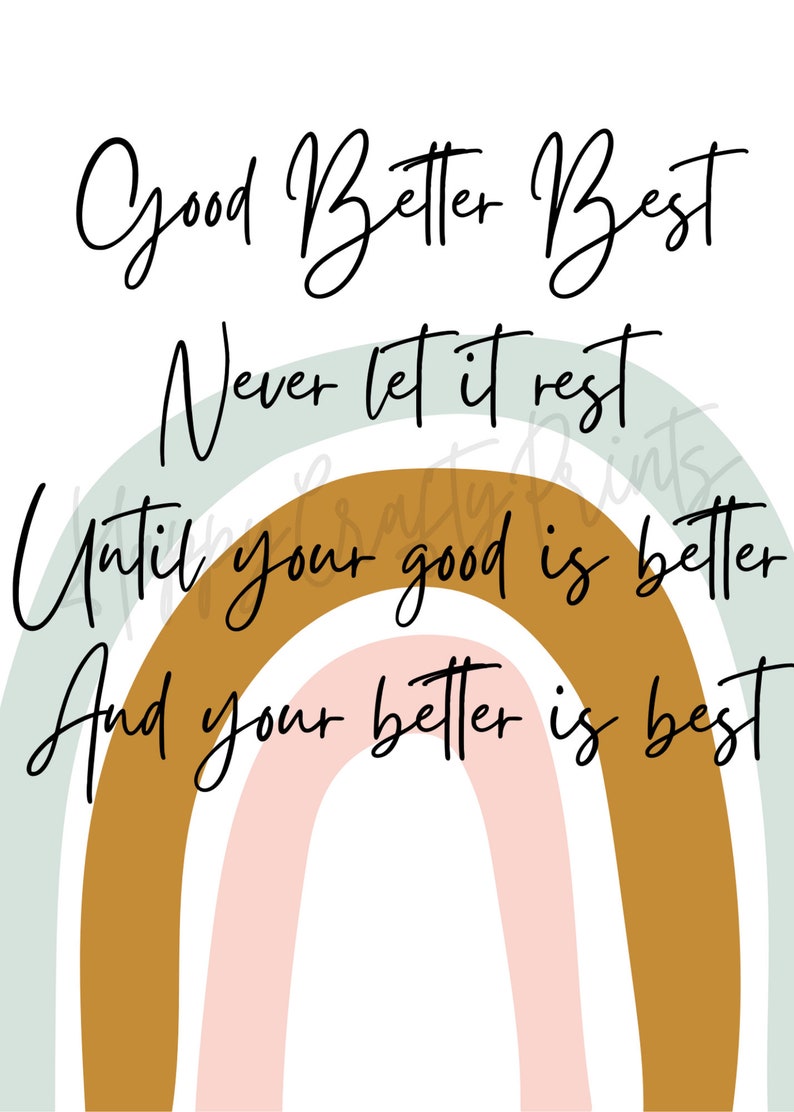 Good Better Best // Classroom Poster // Teachers Printable // - Etsy