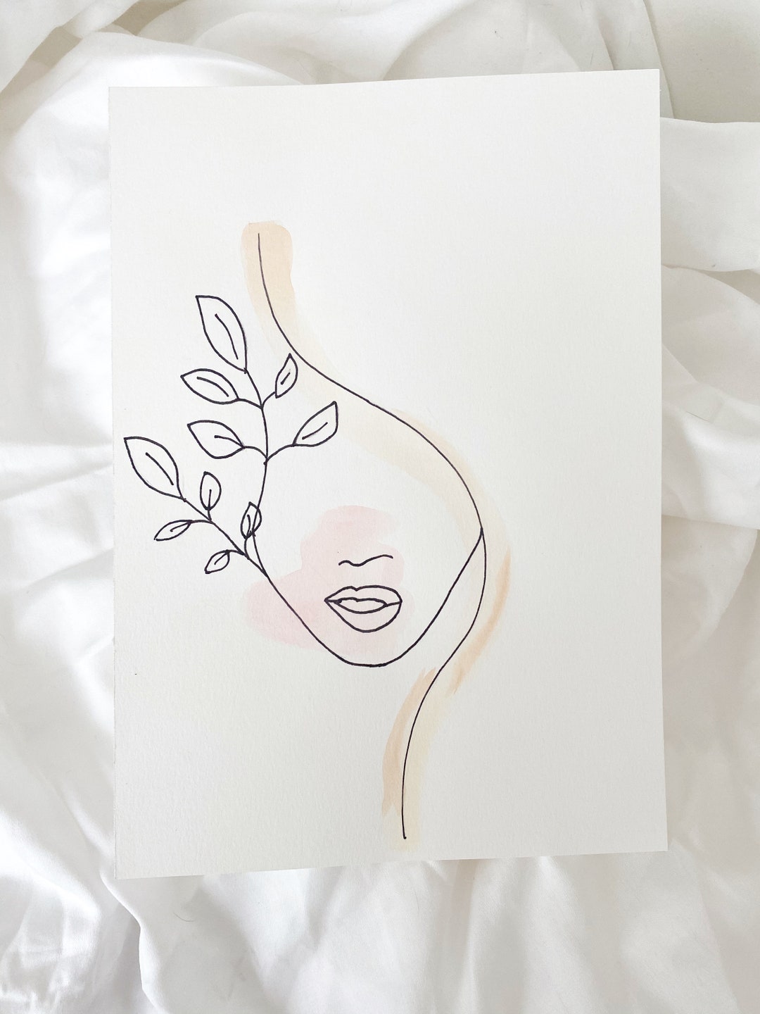 Modern Line Drawing Minimalist Modern Painting Watercolour - Etsy