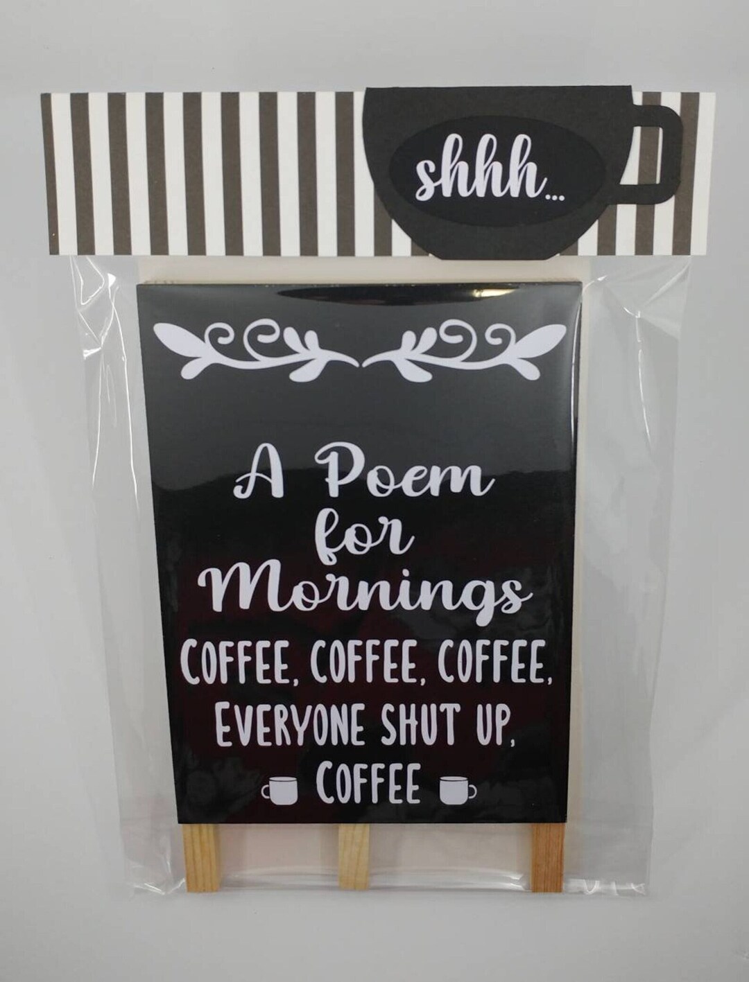 A Poem for Mornings, Shut Up, Countertop, Desktop, Tiered Tray Decor - Etsy
