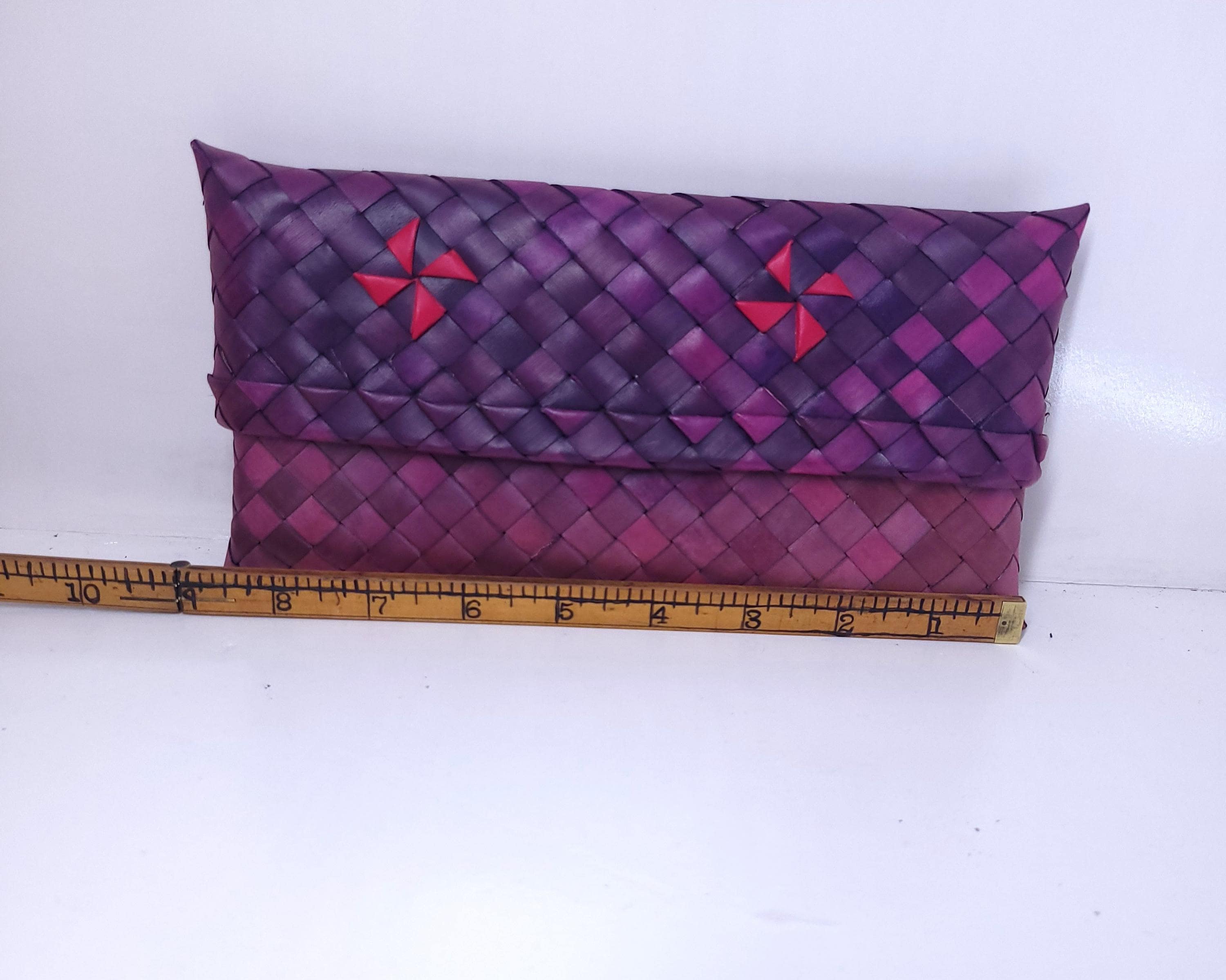 Cambodia Khmer Handicraft Handmade Silk Scarf & Palm Leaf Clutch - Etsy