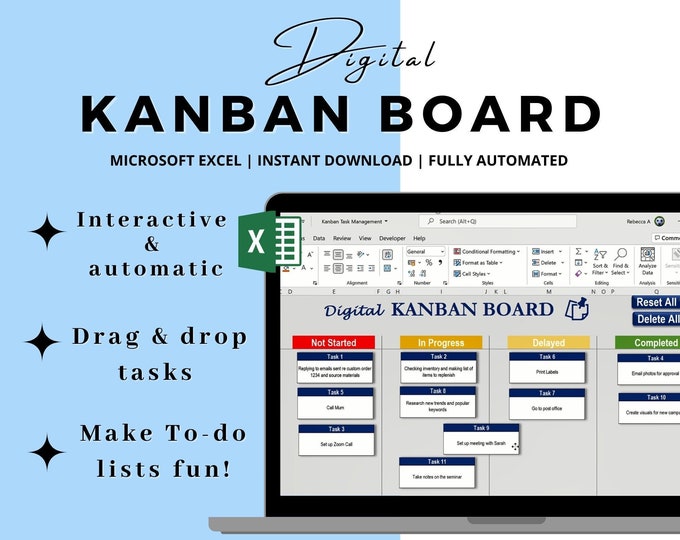 Kanban Board, Digital Task Management To-do List - Etsy
