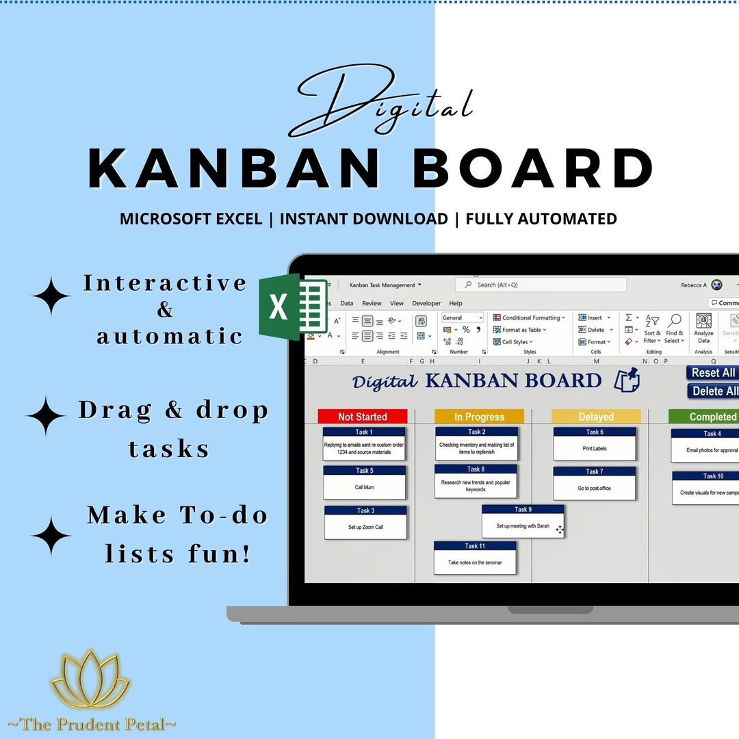 Kanban Board, Digital Task Management To-do List - Etsy