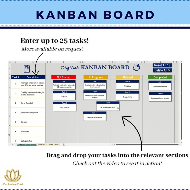 Kanban Board, Digital Task Management To-do List - Etsy