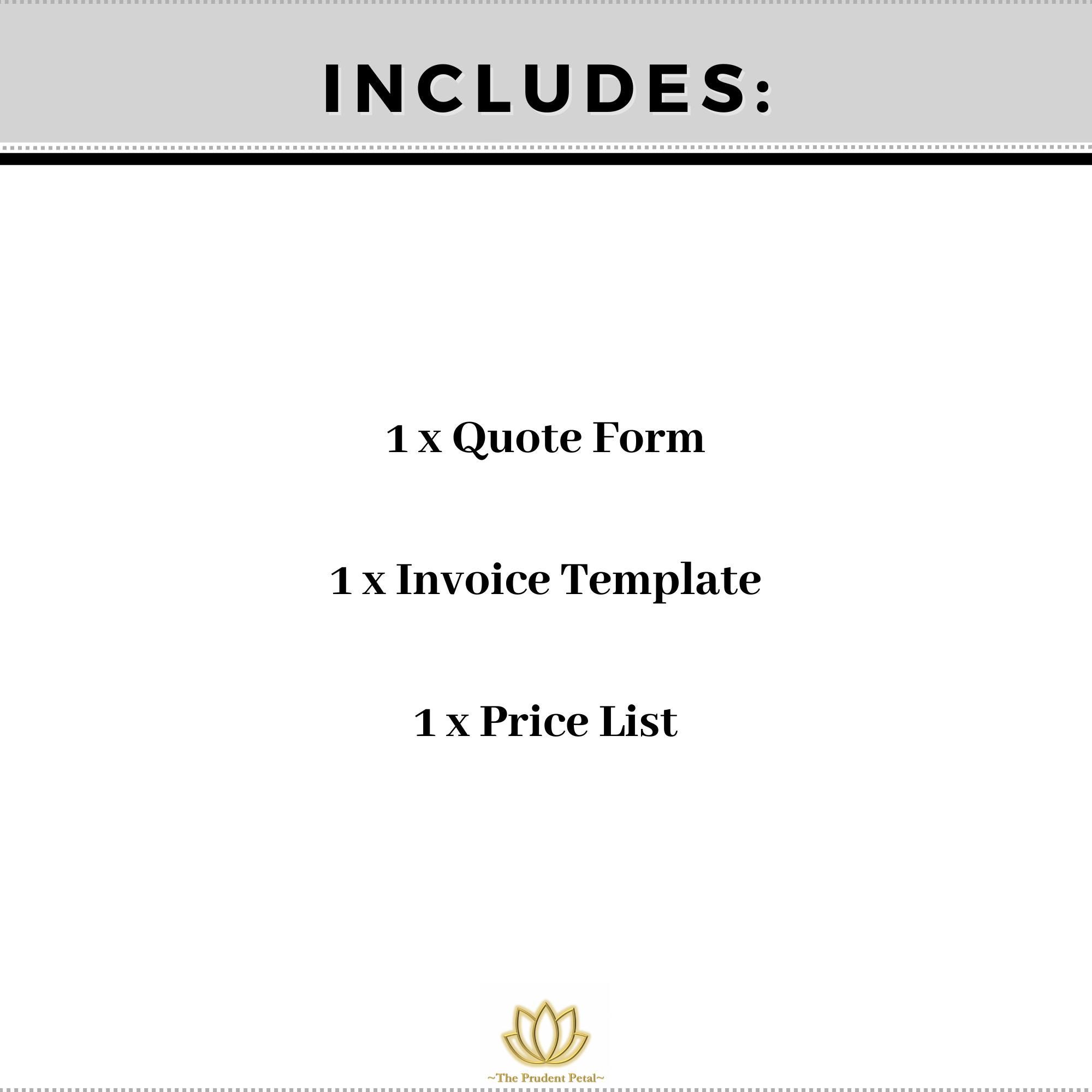 Invoice Template, Quote Template With Price List - Etsy