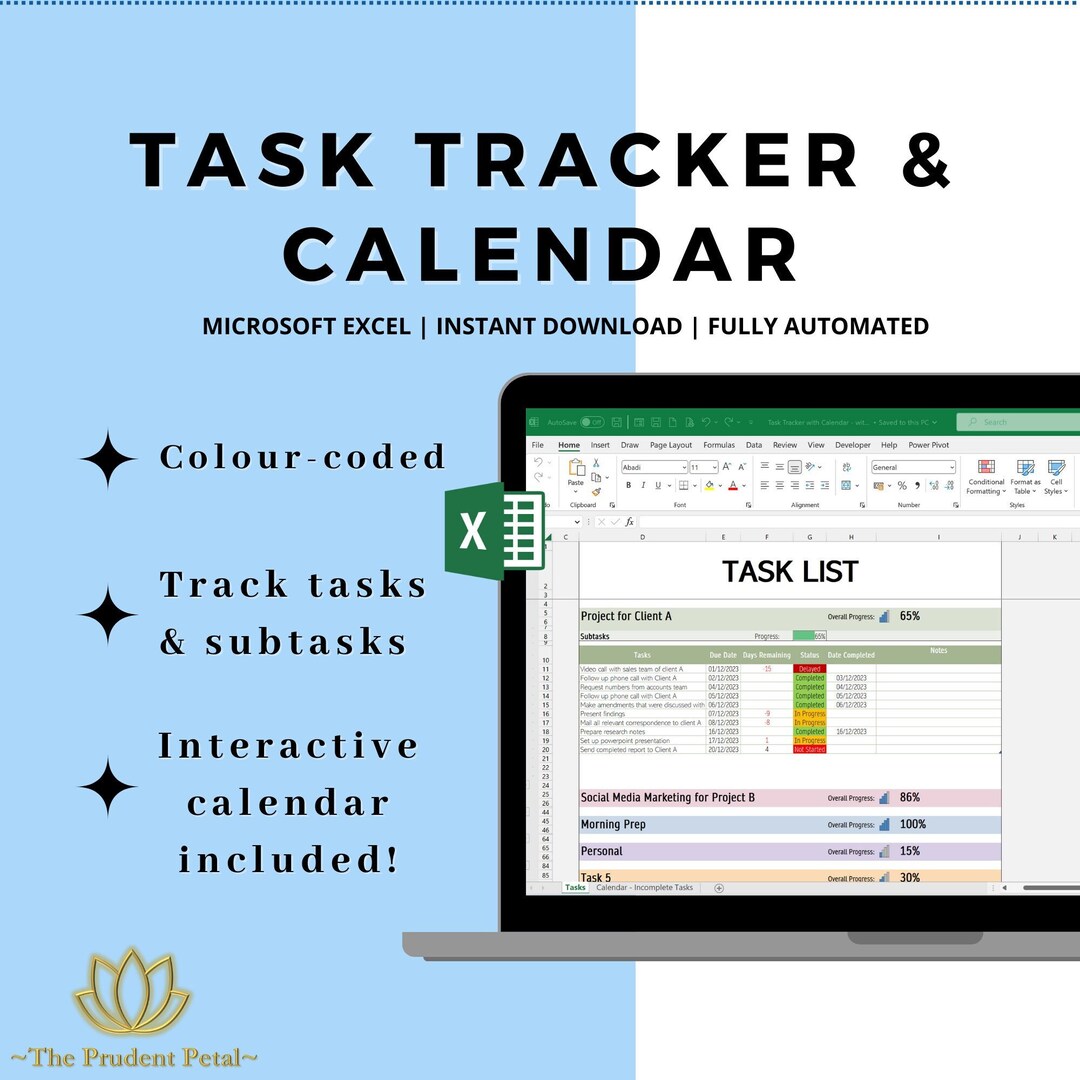 Task Tracker With Calendar - Etsy
