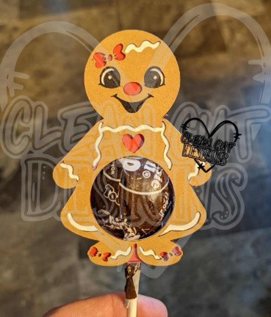 CUT FILE Adorable Gingerbread Girl Christmas Lollipop Holder Christmas ...