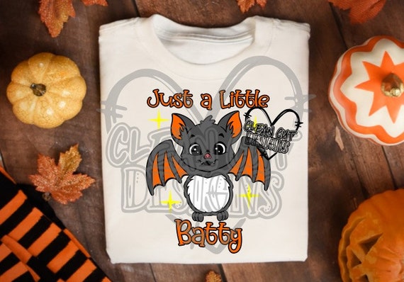 Bat SVG DXF PNG Just A Little Batty Svg Halloween Svg Girl - Etsy