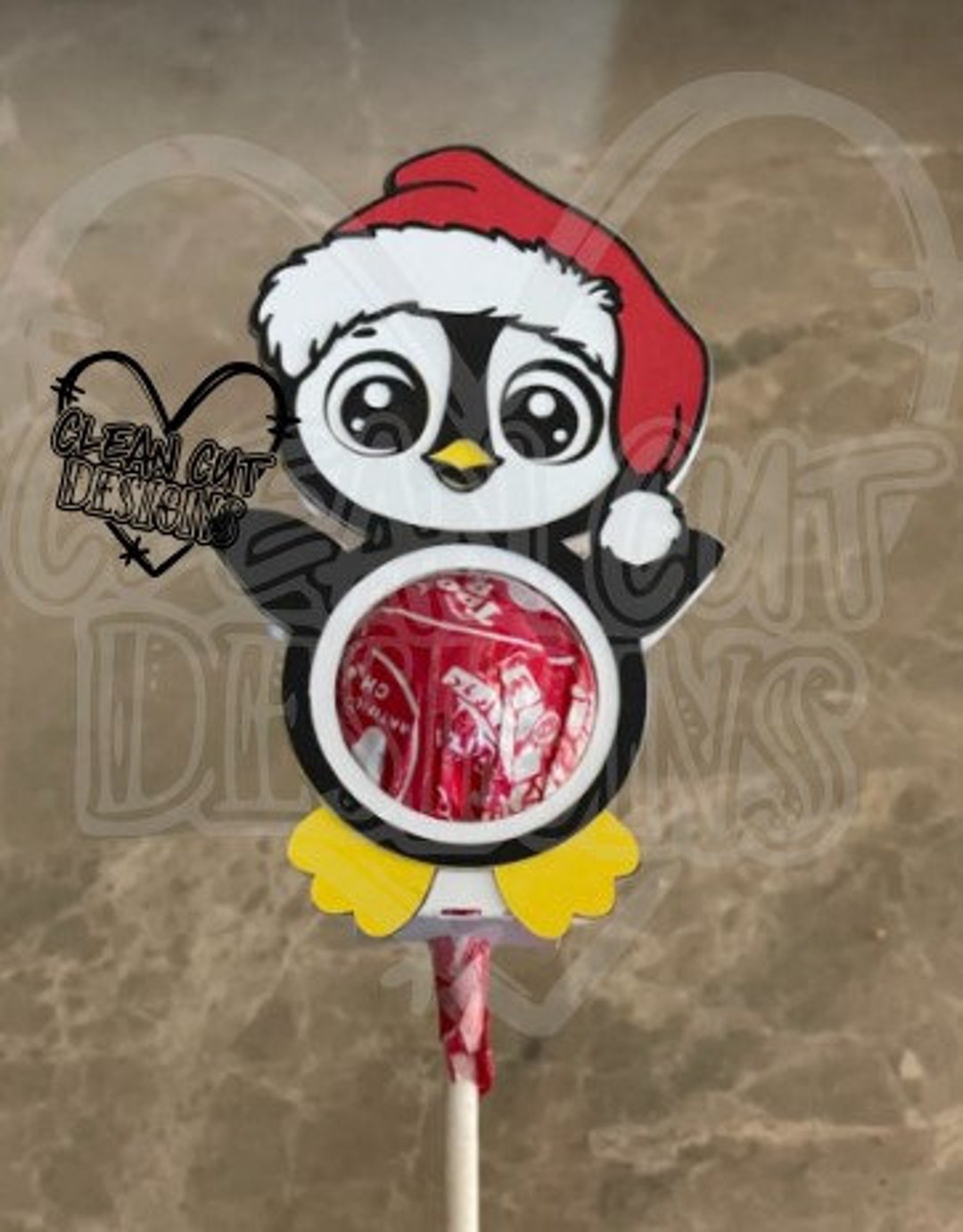 CUT FILE Adorable Penguin Lollipop Holder Christmas Penguin 3D Paper ...