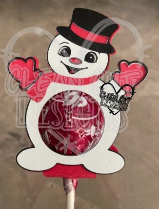 CUT FILE Adorable Snowman Lollipop Holder Snowman 3D Paper Craft, Fun ...