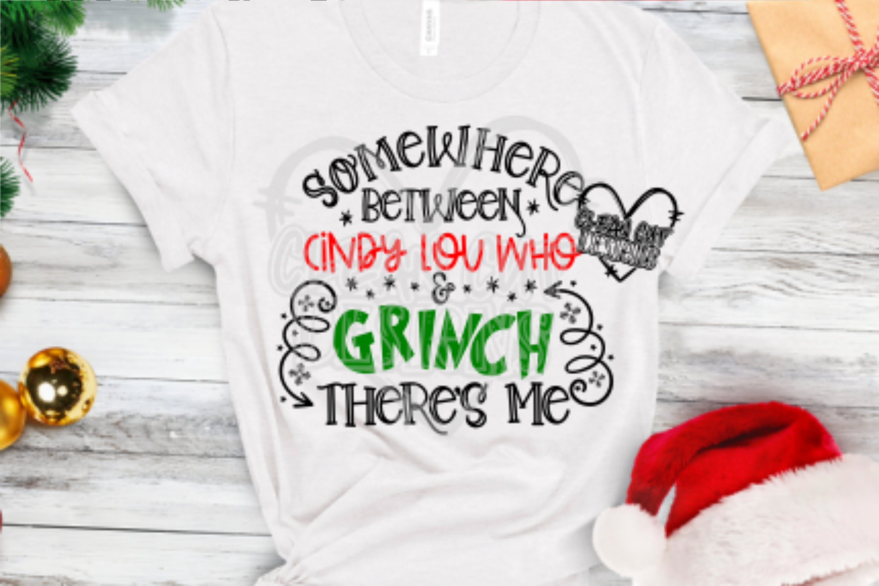 Somewhere Between Cindy Lou Who and Grinch SVG DXG PNG Christmas Cut ...