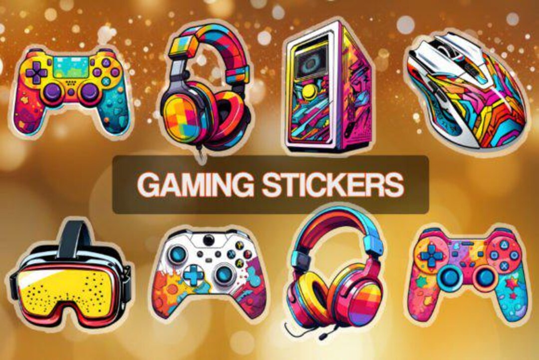 Gaming Stickers PNG, Gamer Clipart Bundle, Video Game Stickers, Digital ...