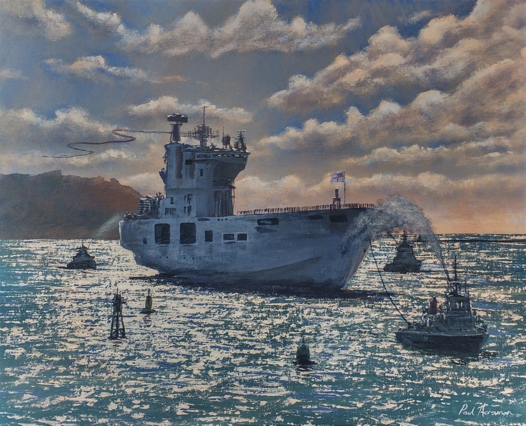 HMS Ocean's Last Sail Paul Acraman Acrylic Painting - Etsy.de