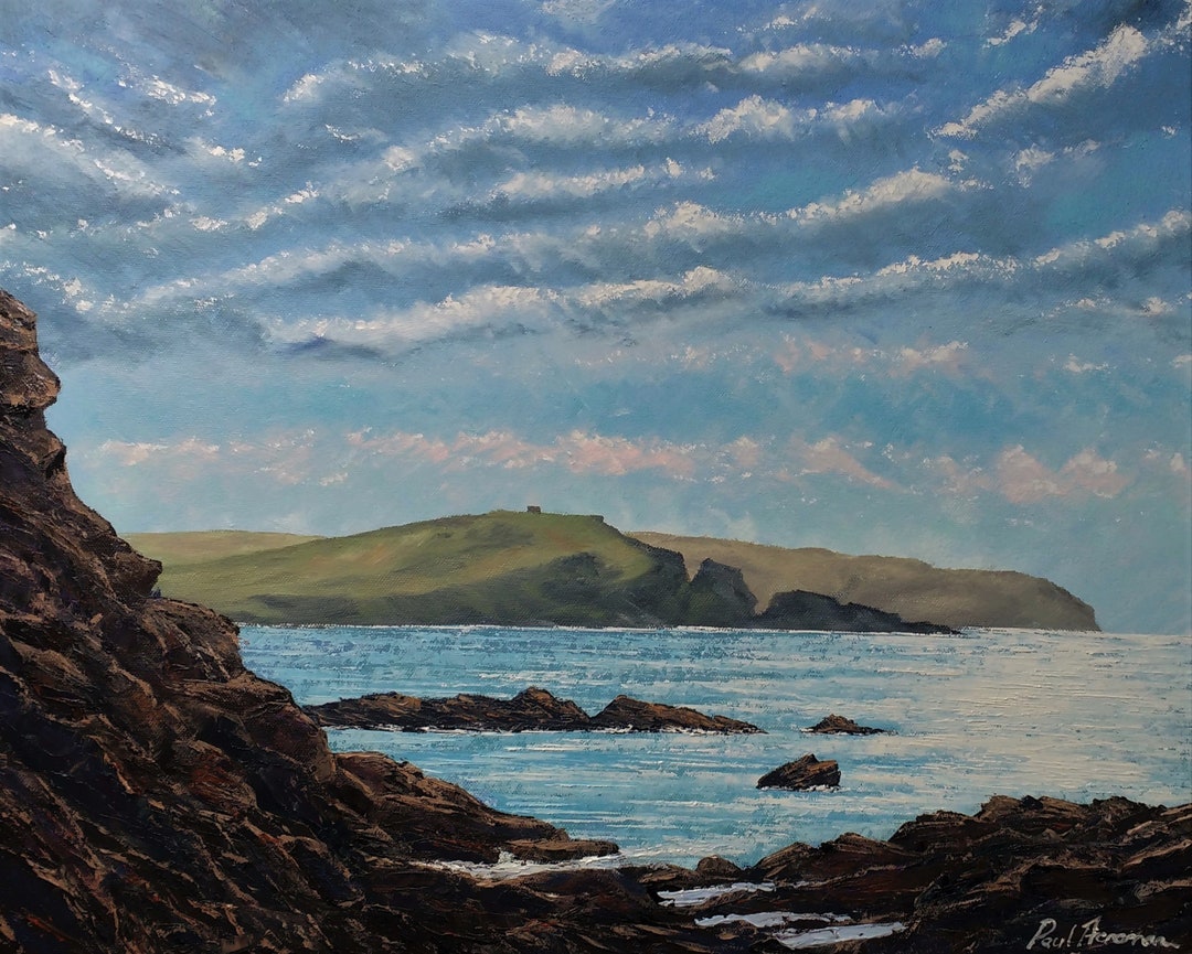Burgh Island From Westcombe Paul Acraman Oil Painting - Etsy