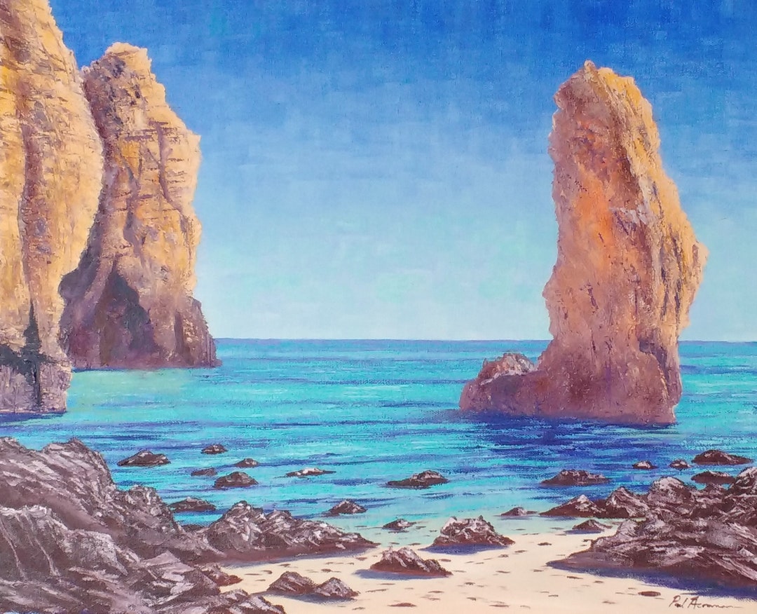 Ponta Da Piedade, Lagos Paul Acraman Acrylic Painting - Etsy UK