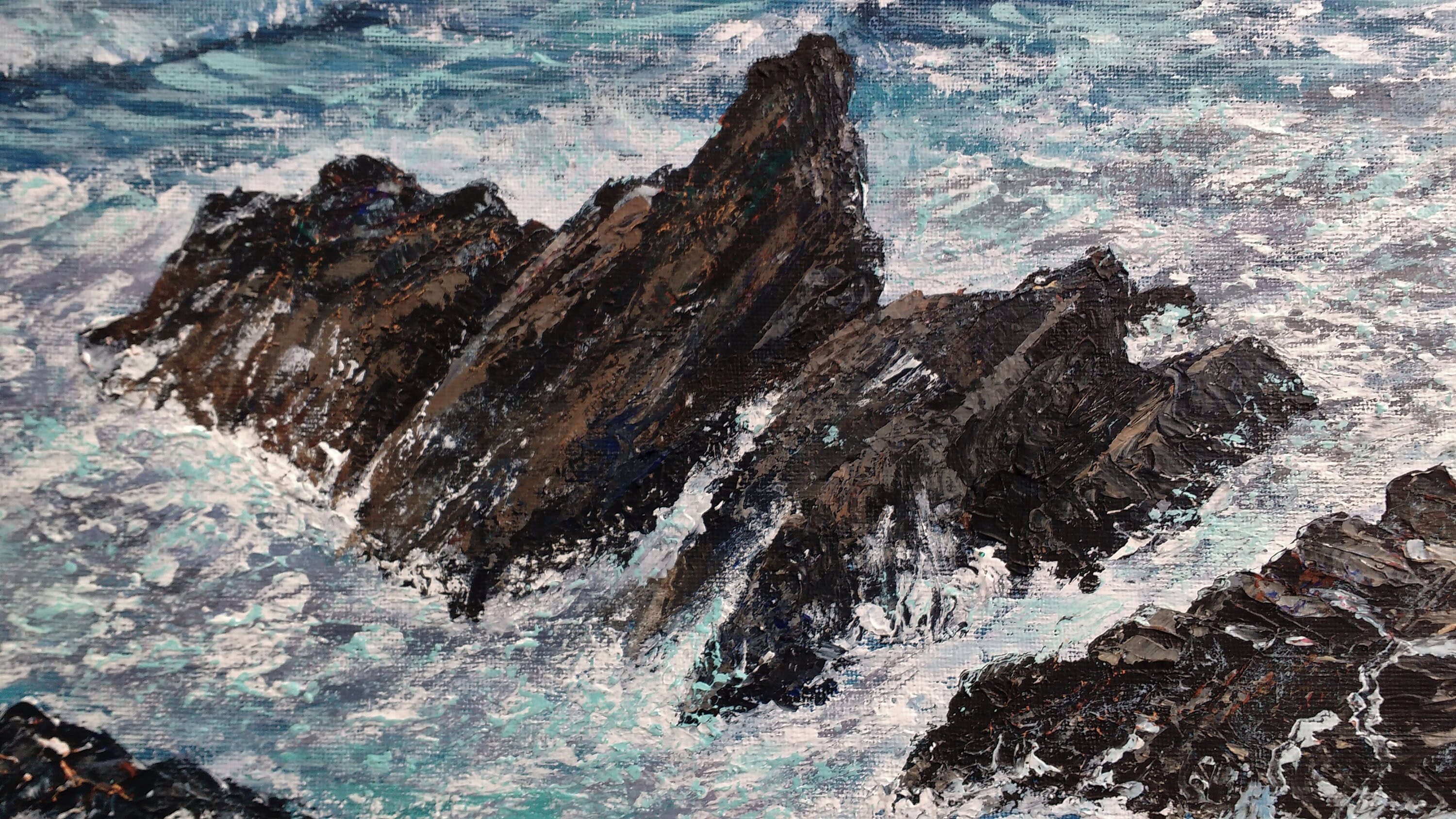 St Ives Rocks Paul Acraman Acrylic Painting - Etsy