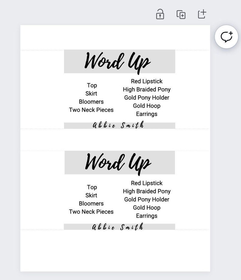 Wardrobe Card Editable Canva Template for Dream Duffel Dance Garment ...