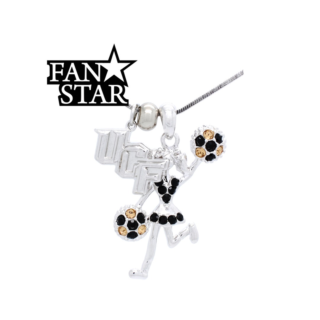 UCF Cheerleader Necklace UCF Football Cheer Pendant Crystal Cheerleader ...