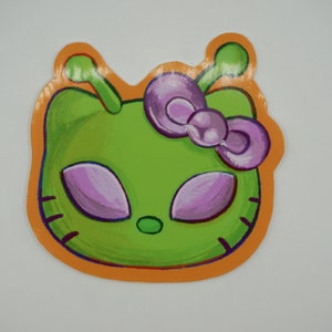 Alien Hello Kitty Vinyl Sticker, Cute Sanrio Y2k - Etsy