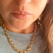 Gold Chunky Rolo Chain Necklace, Thick 24k Gold Plated Rolo Link Chain ...