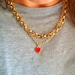 Gold Chunky Rolo Chain Necklace, Thick 24k Gold Plated Rolo Link Chain ...