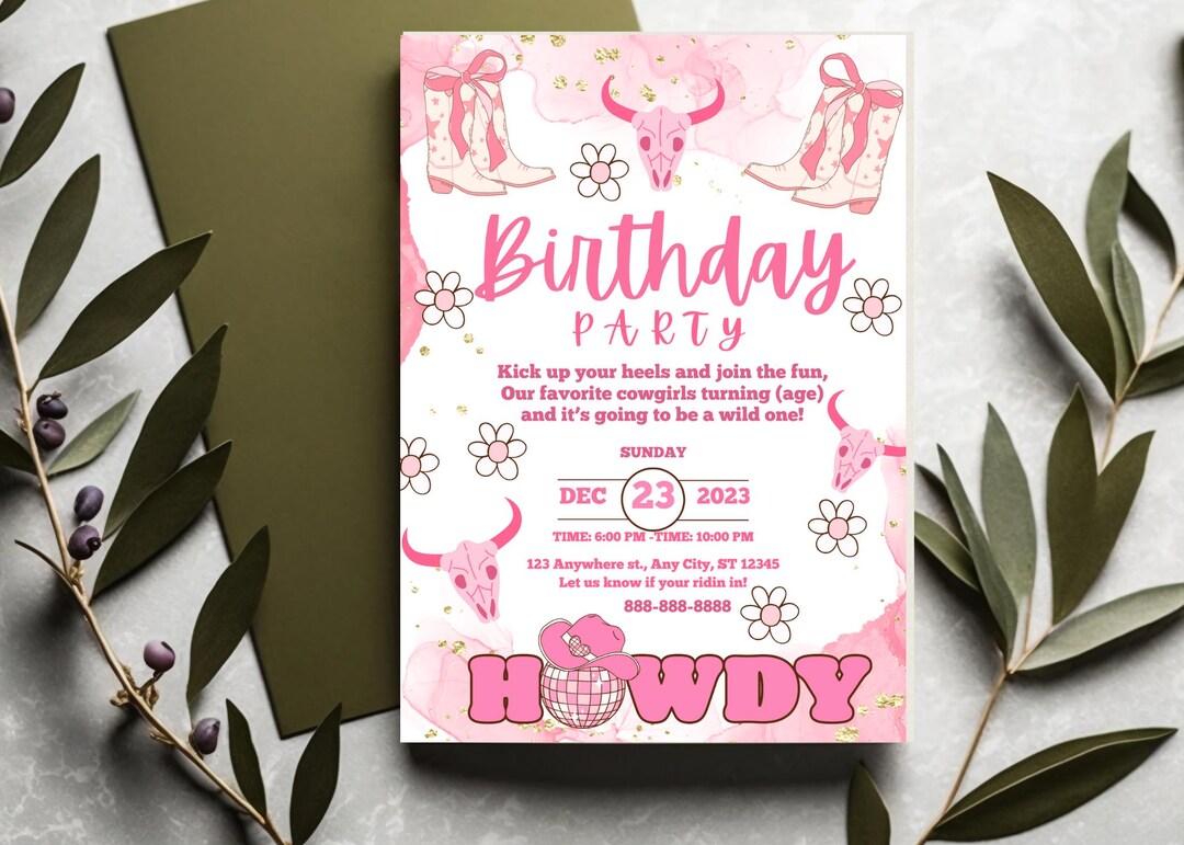 Howdy Girl Birthday Invitation - Etsy