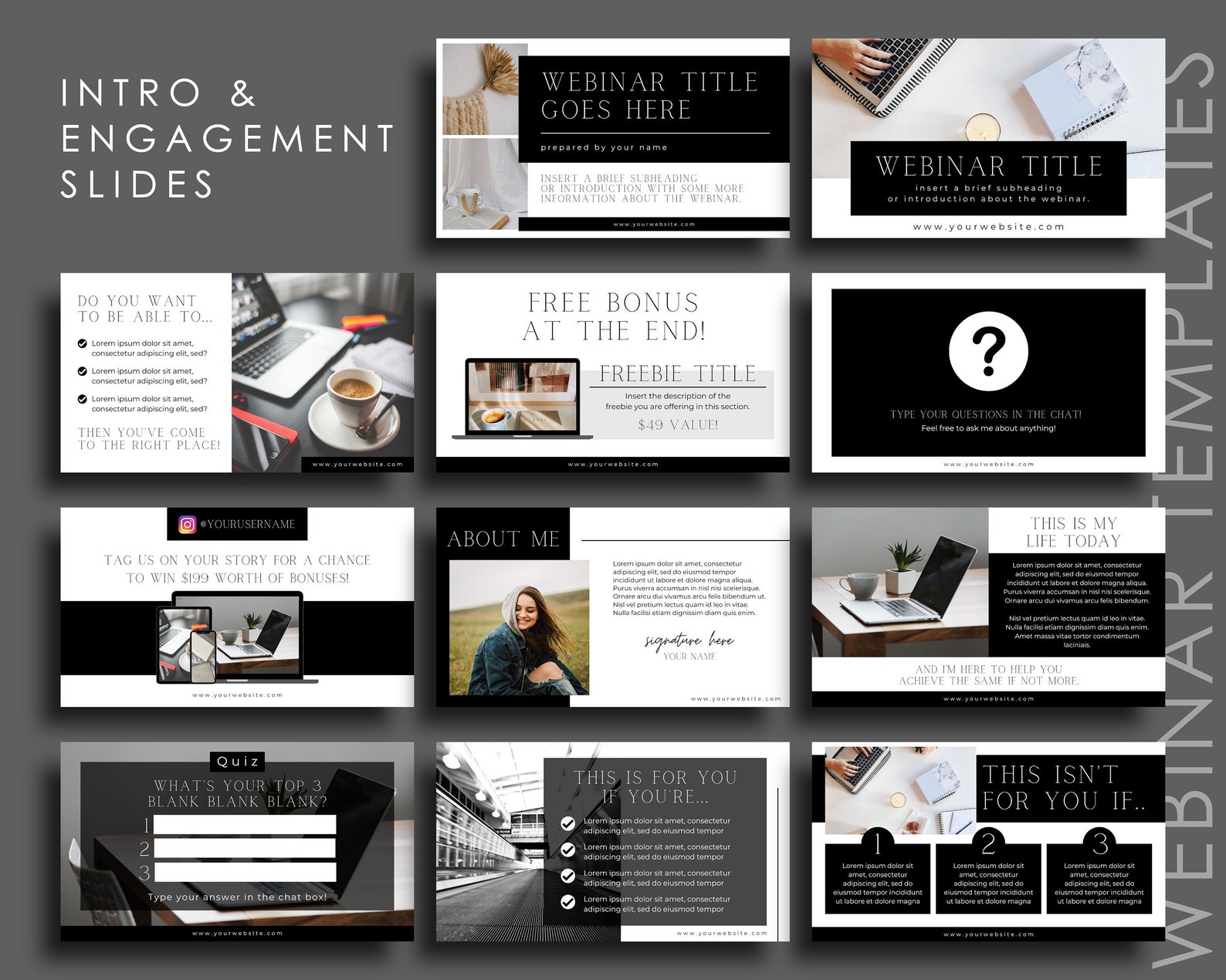 Webinar Template & Slide Deck Template Canva, Course Webinar ...