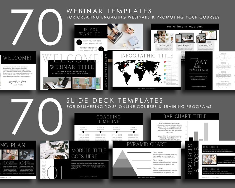 Webinar Template & Slide Deck Template Canva, Course Webinar ...