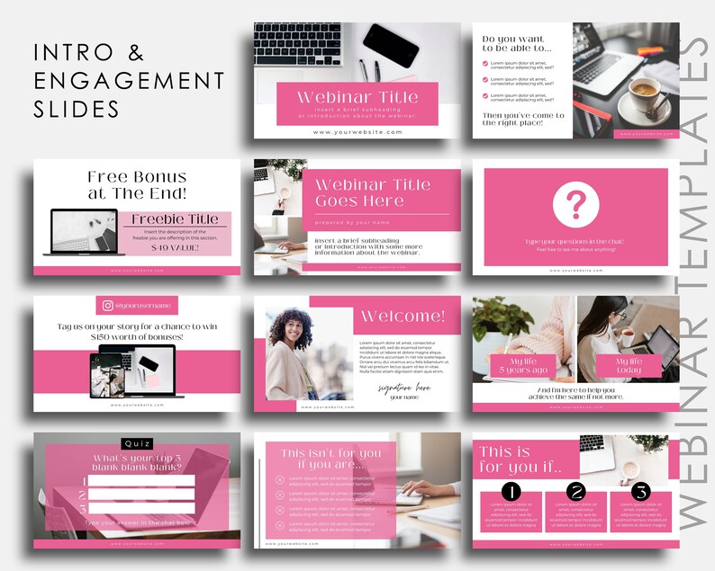 Webinar Template & Slide Deck Presentation Template Canva, Course ...