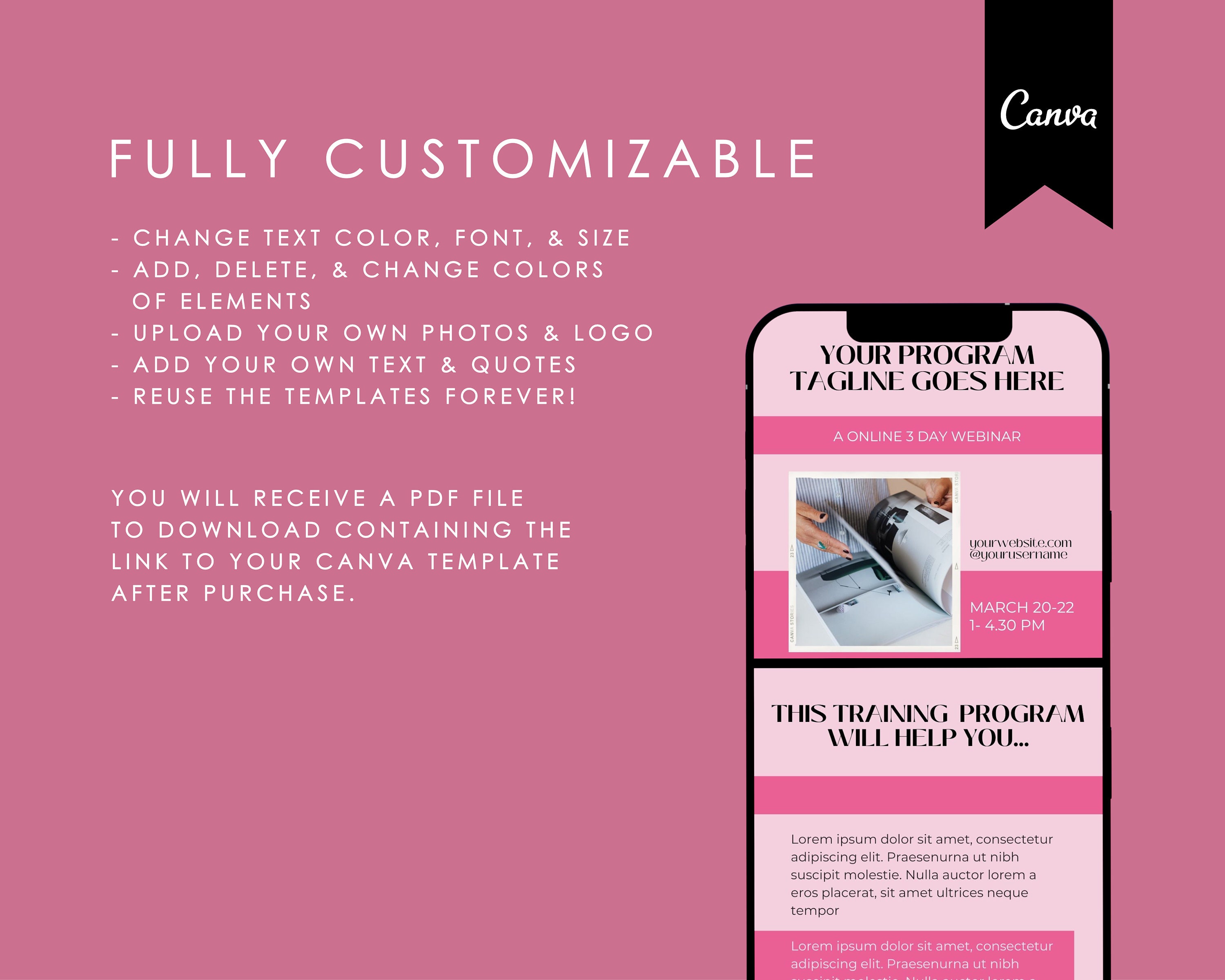 Pink Instagram Carousel Posts Canva for Business Coaches & Coaching ...