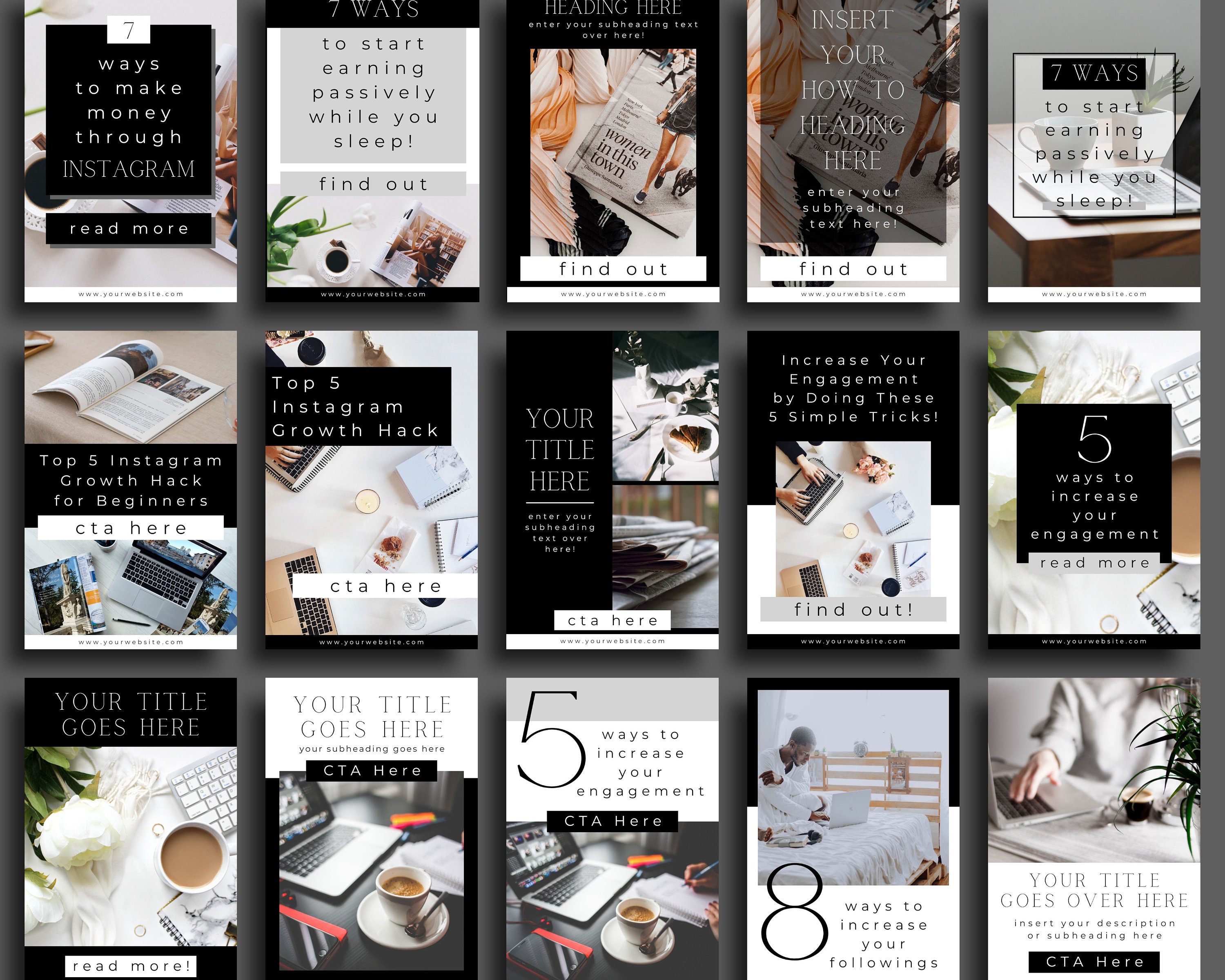 Pinterest Templates Canva, Pinterest Marketing Template for Blogger ...