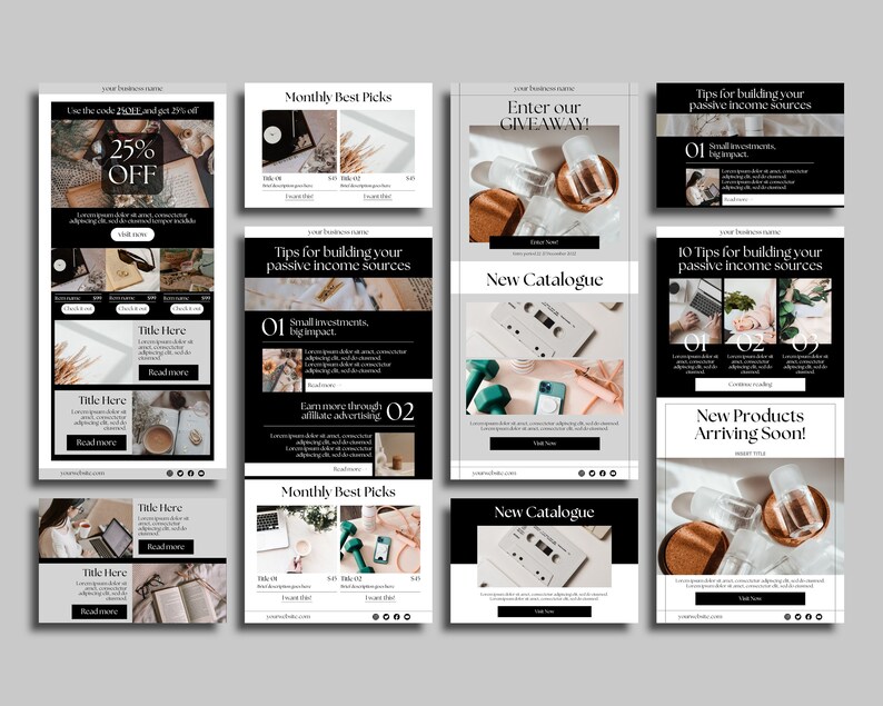 Email Marketing Template Canva Newsletter Template Kit Email - Etsy