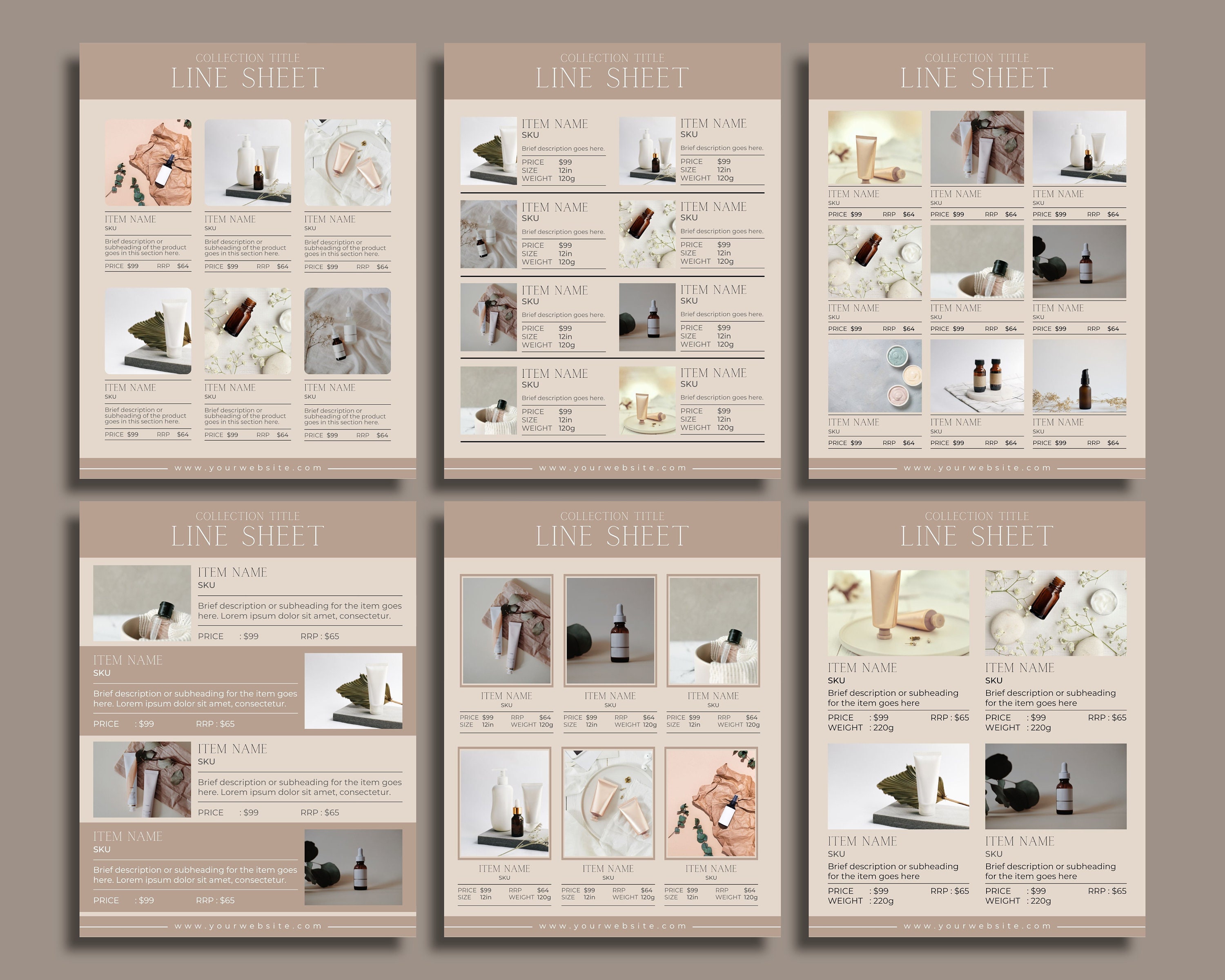 Line Sheet Template for Wholesale Catalog, Price List Template Canva ...