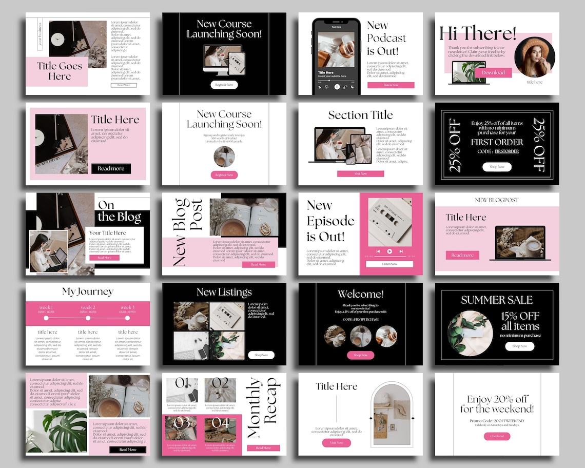 Email Newsletter Template Canva, Marketing Template Kit, Email ...