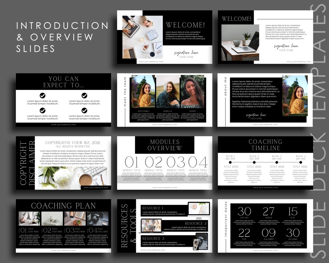 Webinar Template & Slide Deck Template Canva Course Webinar - Etsy