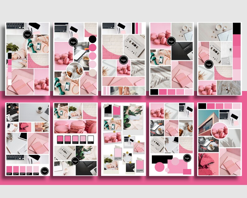 Mood Board Templates Canva, Editable DIY Moodboard Template ...