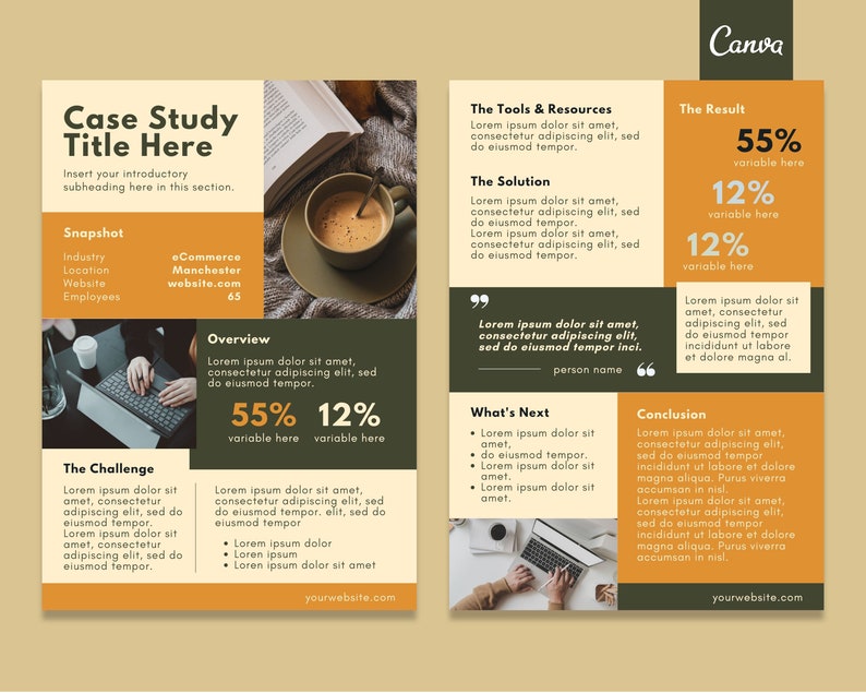 Case Study Template | Editable Case Study Flyer Template Canva ...